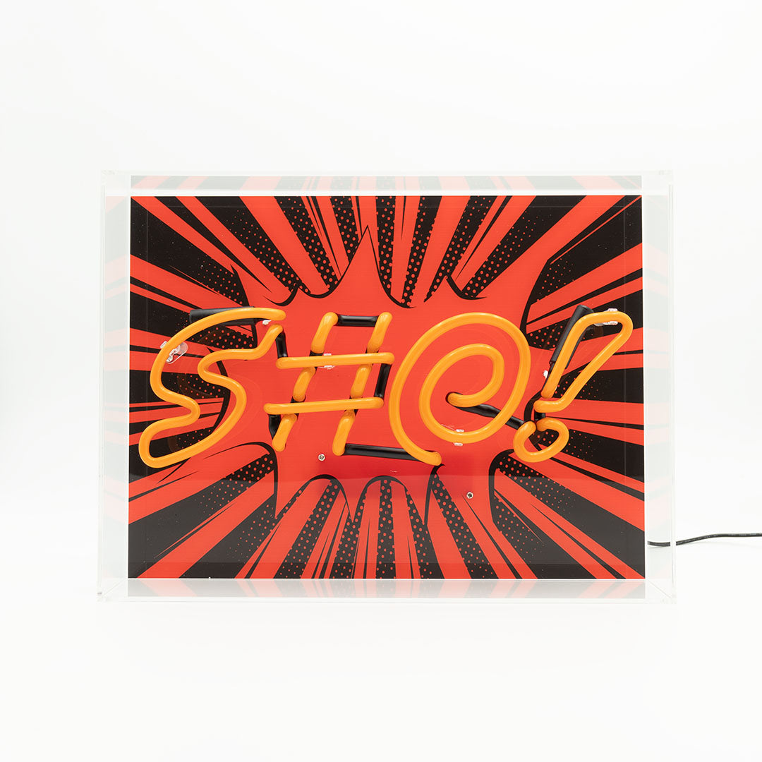 'S#@!' Large Glass Neon Box Sign – Locomocean USA